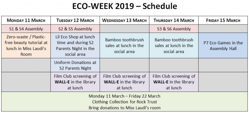 ECO-WEEK SCHEDULE | Knox Academy